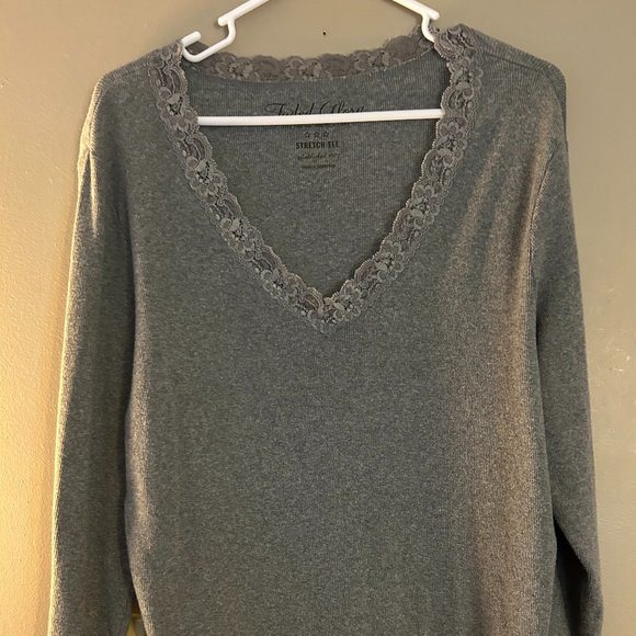 Faded Glory | Tops | Faded Glory Gray Heather Stretch Tee Size 8w2w ...